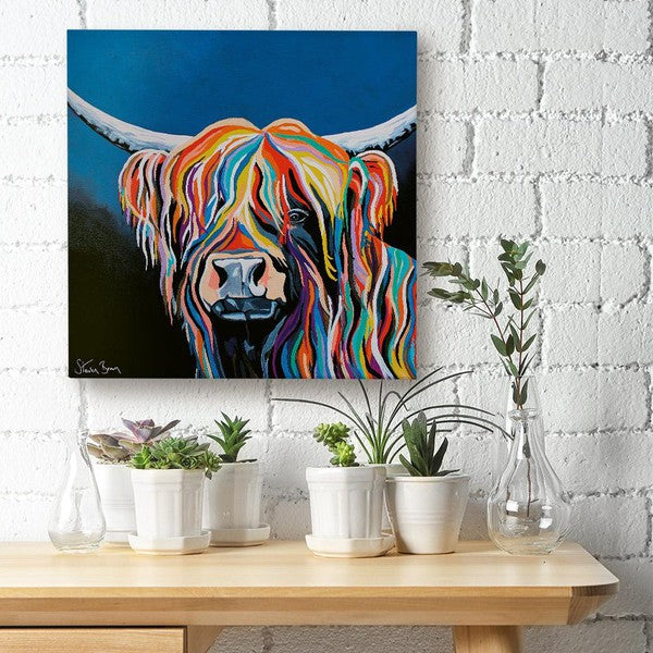 Steven Brown McCoo Canvases - Colourful Highland Cow Art — Steven Brown Art