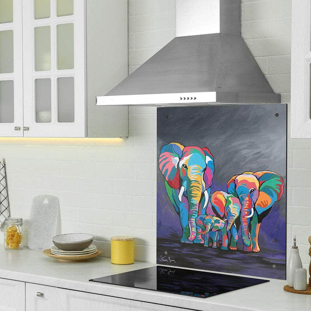Allan & Jackie McZoo Elephant Glass Splashback | Steven Brown Art