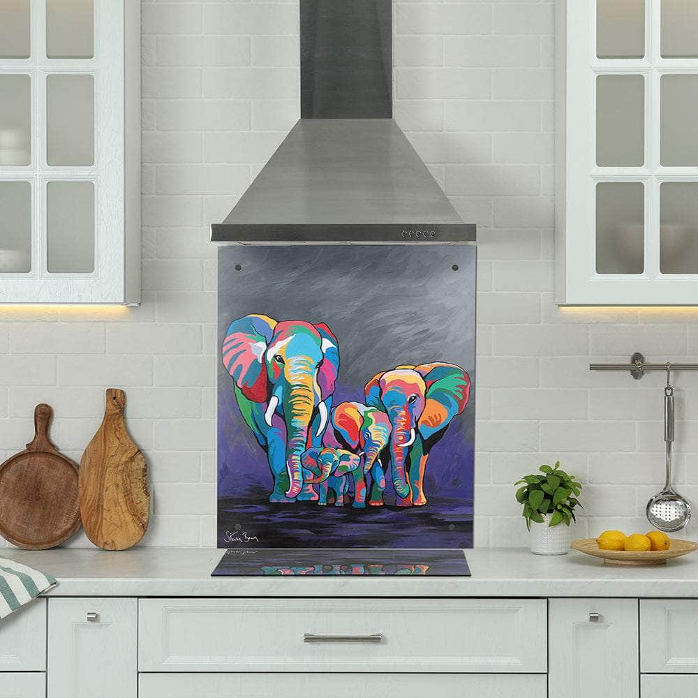 Allan & Jackie McZoo Elephant Glass Splashback | Steven Brown Art