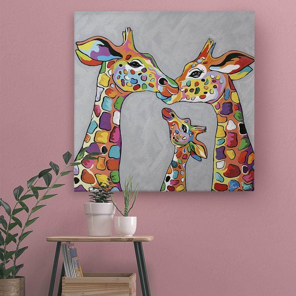 Andy & Amy McZoo and The Wean Colourful Giraffe Canvas | Steven Brown Art
