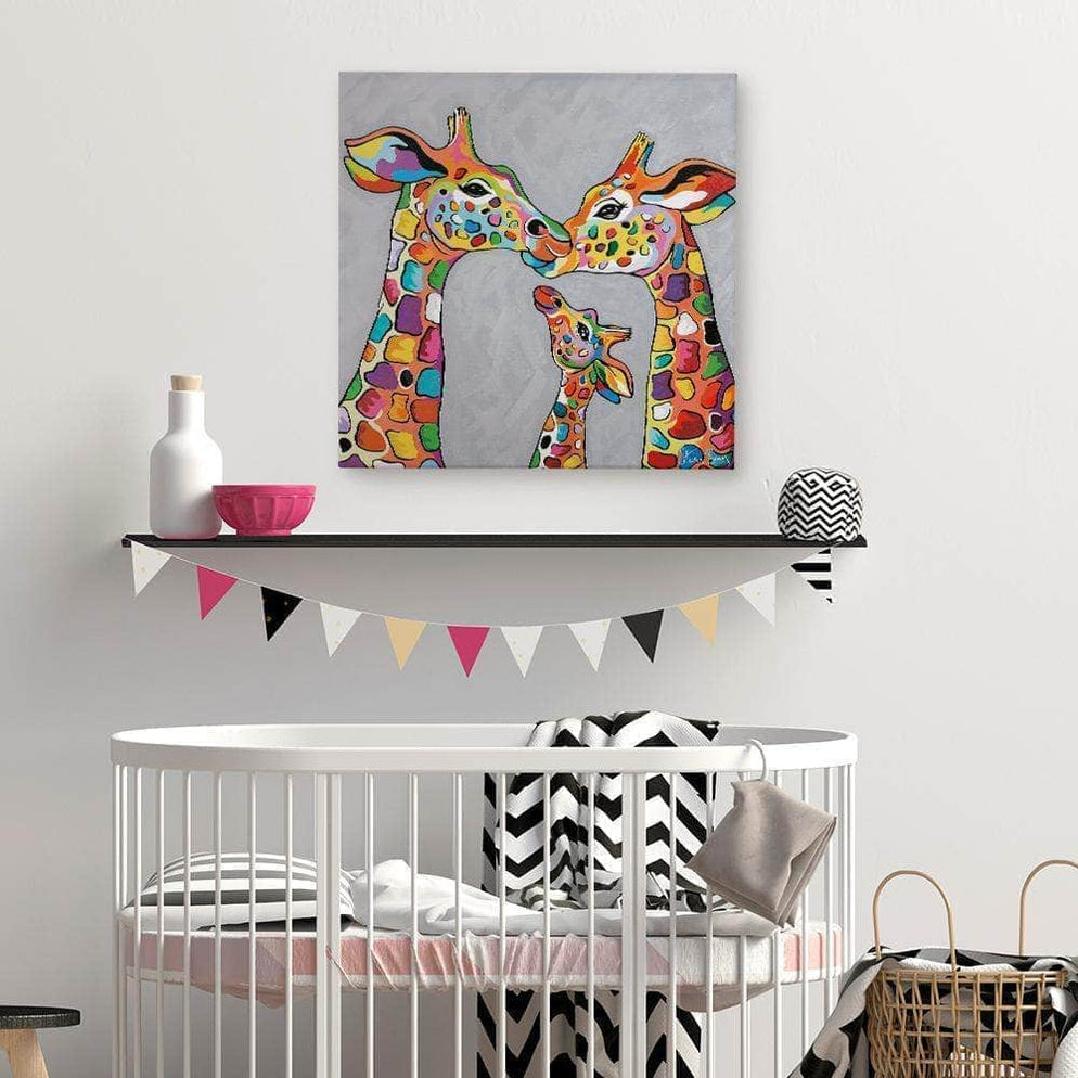 Andy & Amy McZoo and The Wean Colourful Giraffe Canvas | Steven Brown Art