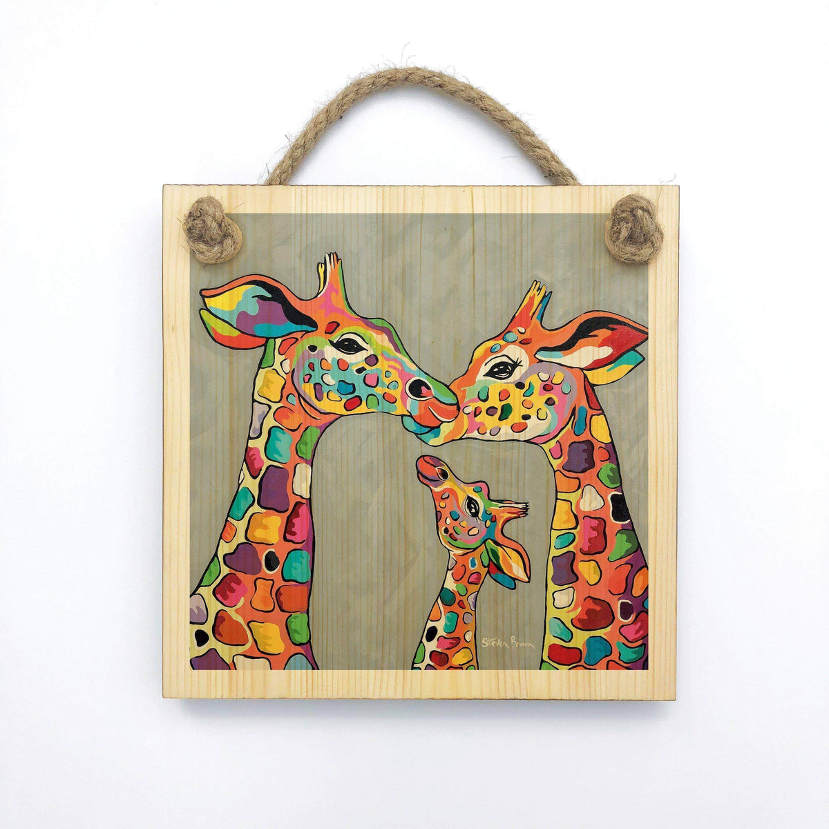Andy & Amy McZoo and the Wean - Wooden Wall Plaque | Steven Brown Art