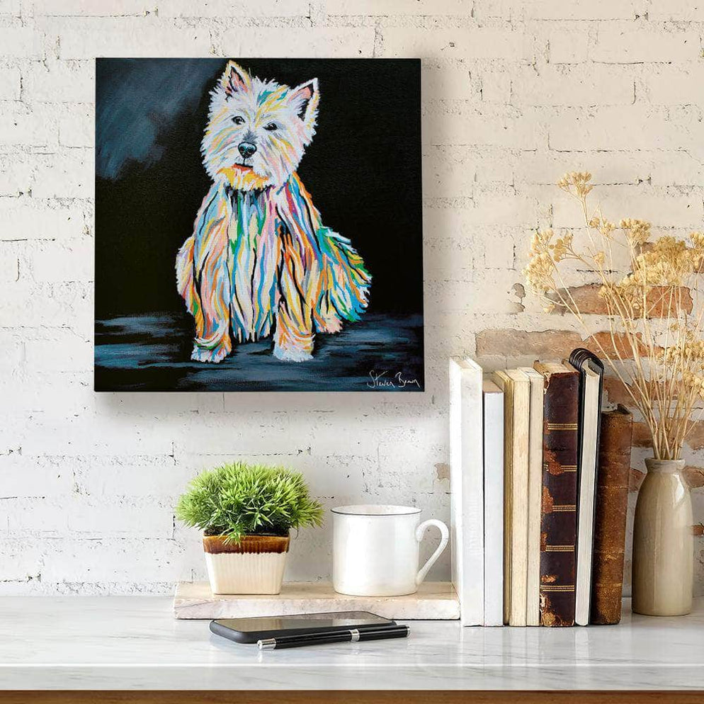 Colourful Dog Canvas - Archie McDug | Steven Brown Art