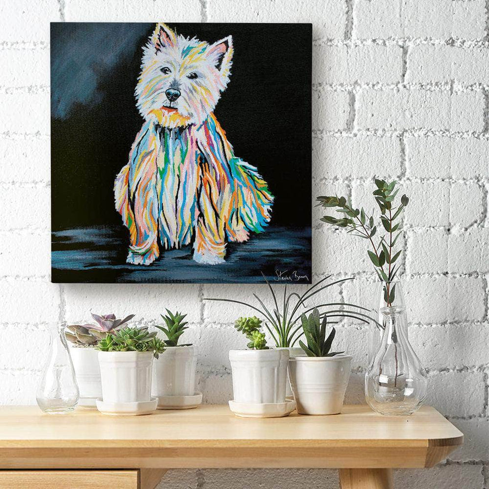 Colourful Dog Canvas - Archie McDug | Steven Brown Art