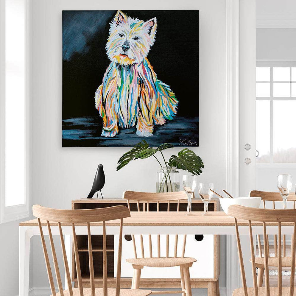 Colourful Dog Canvas - Archie McDug | Steven Brown Art