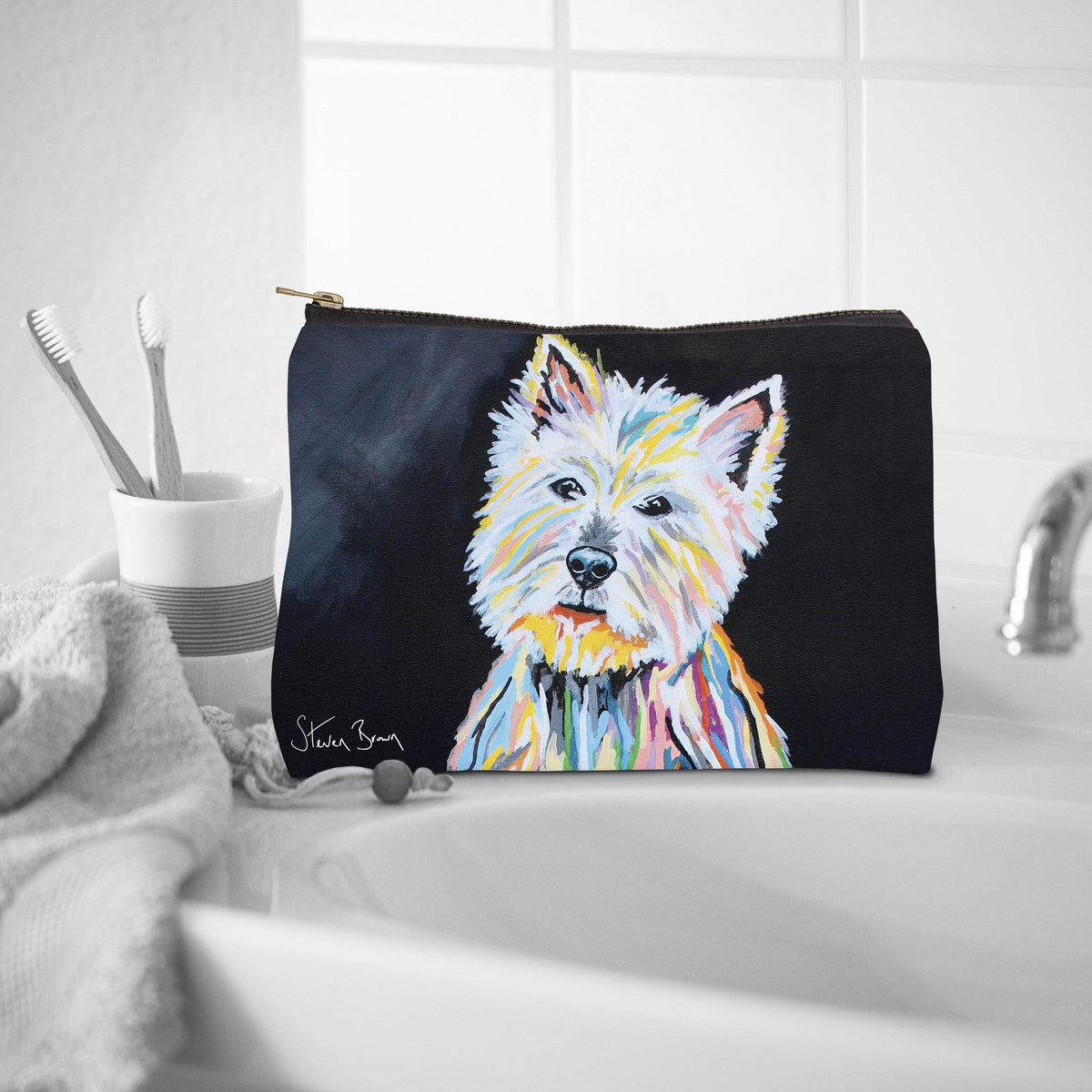 Archie McDug - Cosmetic Bag | Steven Brown Art