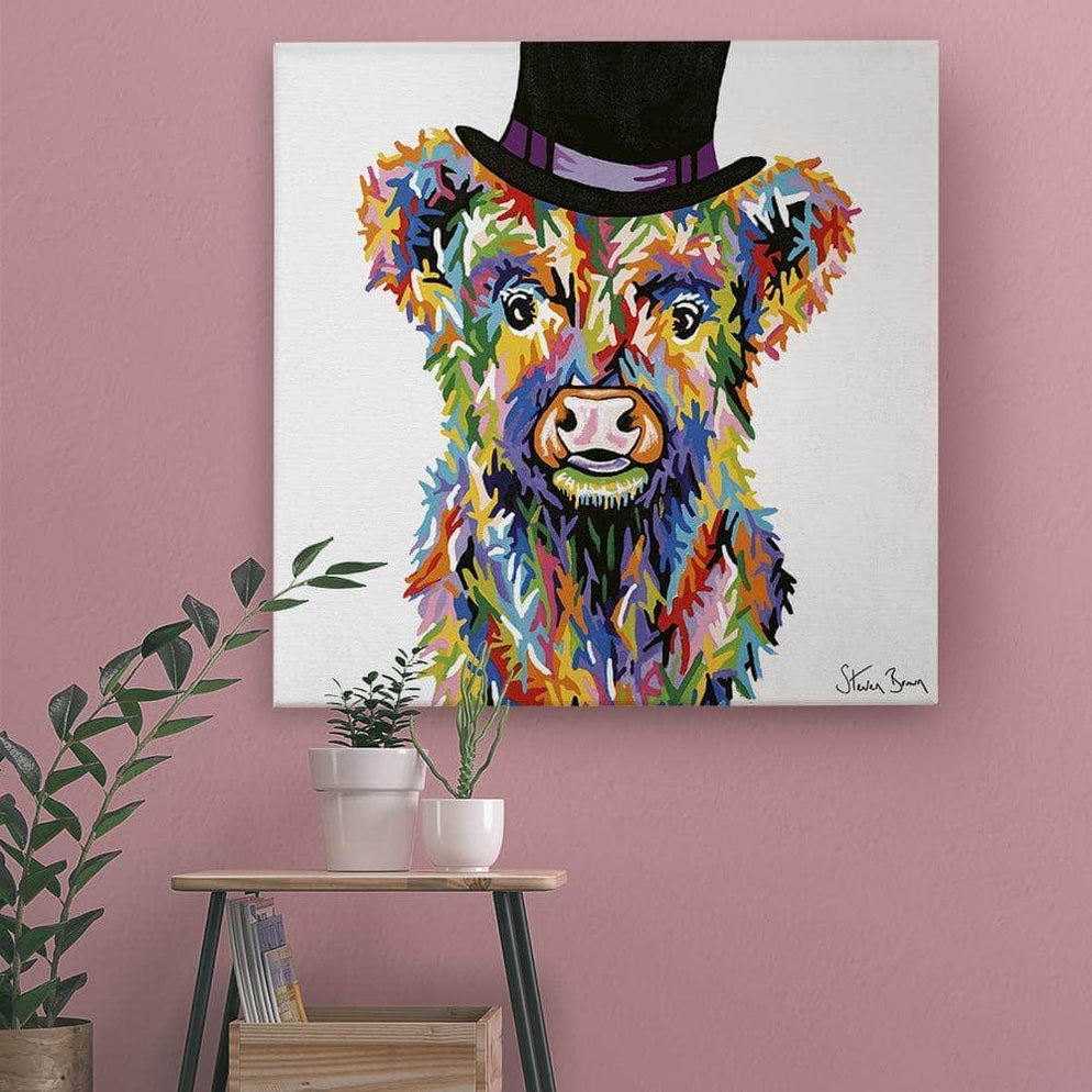 Baby McCoo Colourful Cow Canvas Prints | Steven Brown Art