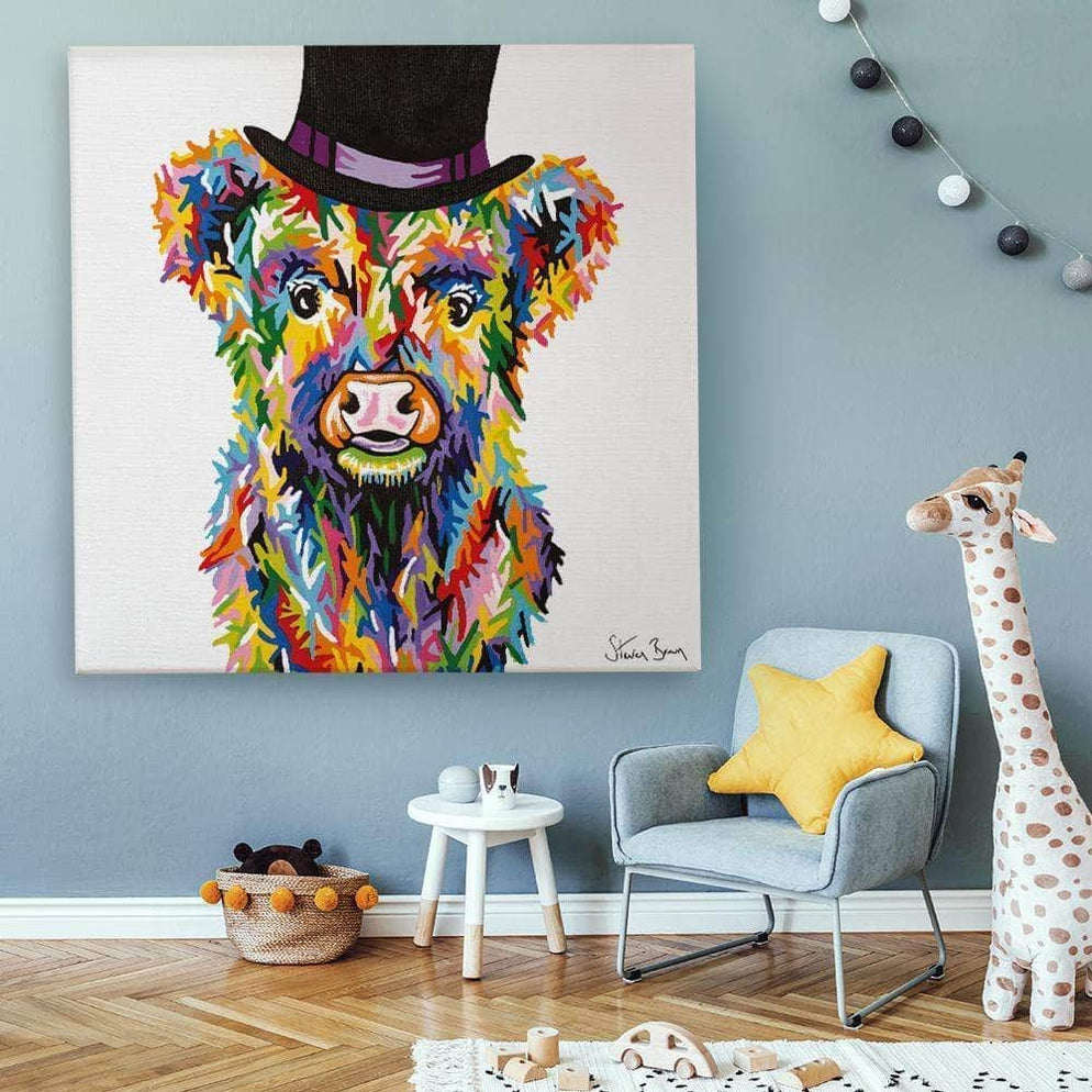 Baby McCoo Colourful Cow Canvas Prints | Steven Brown Art
