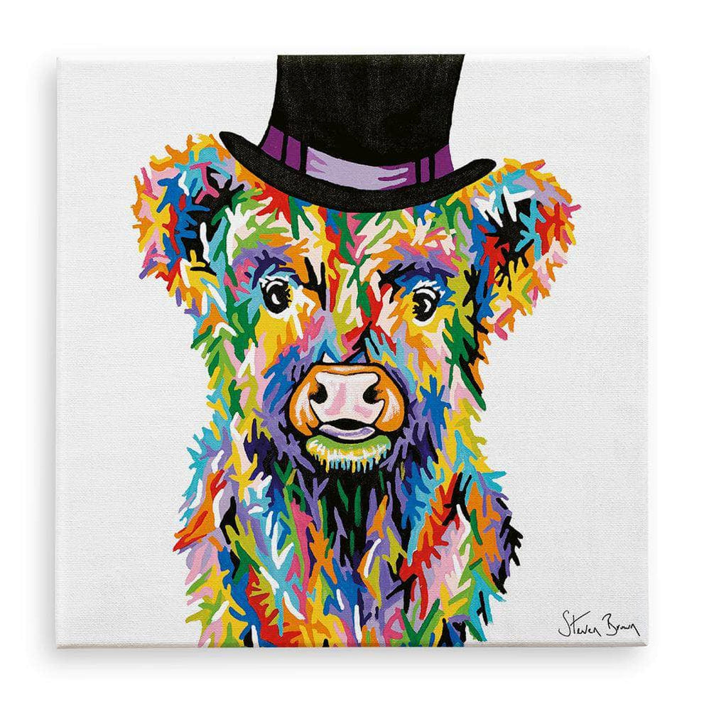 Steven Brown McCoo Canvases - Colourful Highland Cow Art — Steven Brown Art