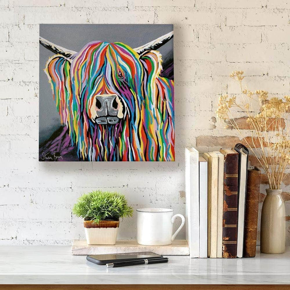 Charlie McCoo Colourful Cow Canvas | Steven Brown Art