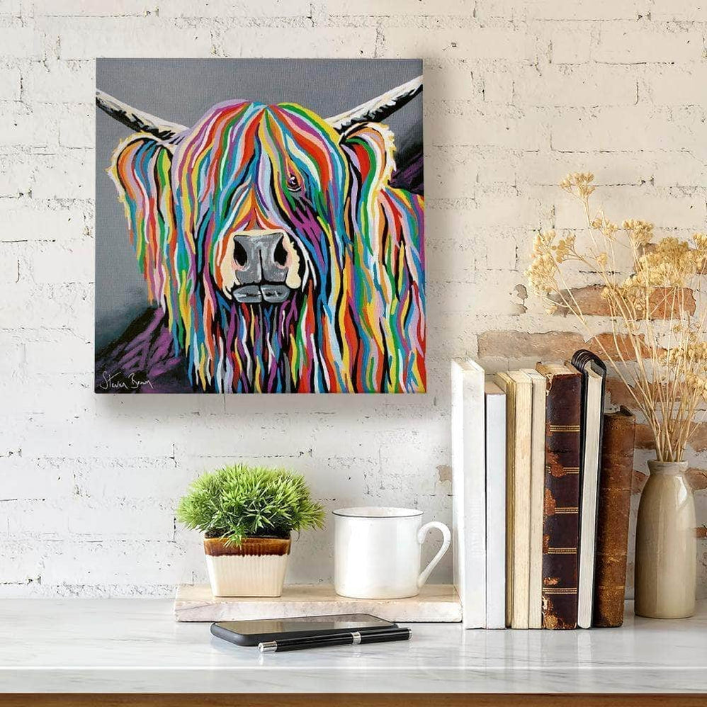 Steven Brown McCoo Canvases - Colourful Highland Cow Art — Steven Brown Art