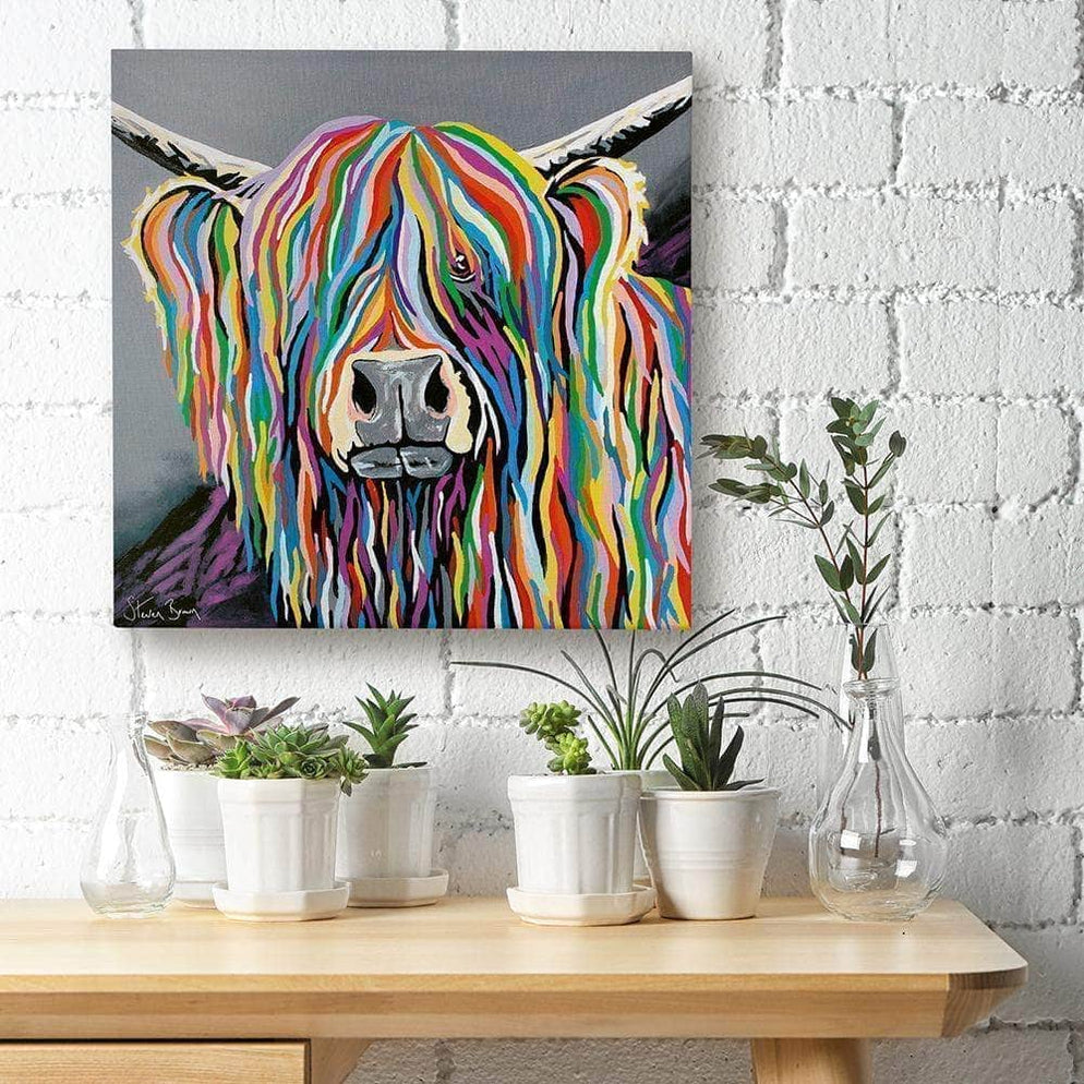 Charlie McCoo Colourful Cow Canvas | Steven Brown Art