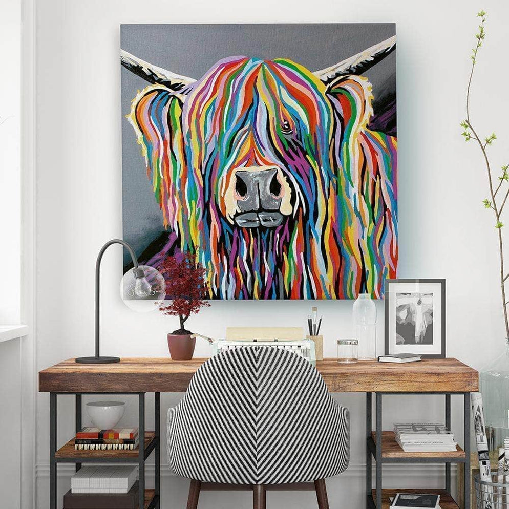 Charlie McCoo Colourful Cow Canvas | Steven Brown Art