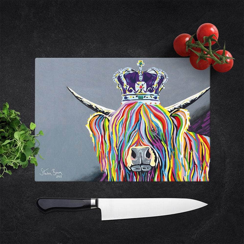 Coronation Charlie McCoo - Glass Chopping Board | Steven Brown Art