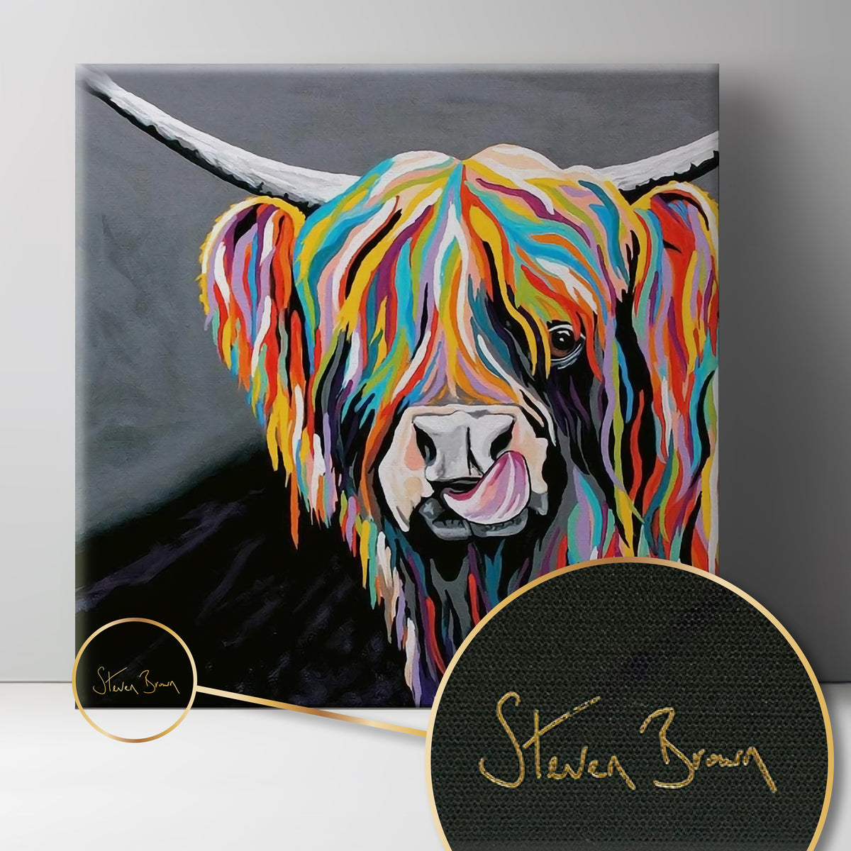 Heather McCoo Colourful Highland Cow | 15th Anniversary Gold Signature ...