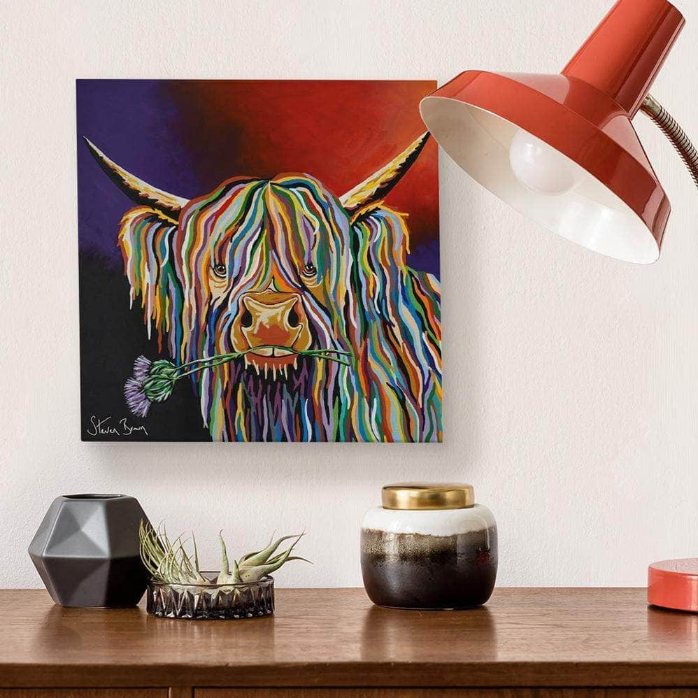 Steven Brown McCoo Canvases - Colourful Highland Cow Art — Steven Brown Art