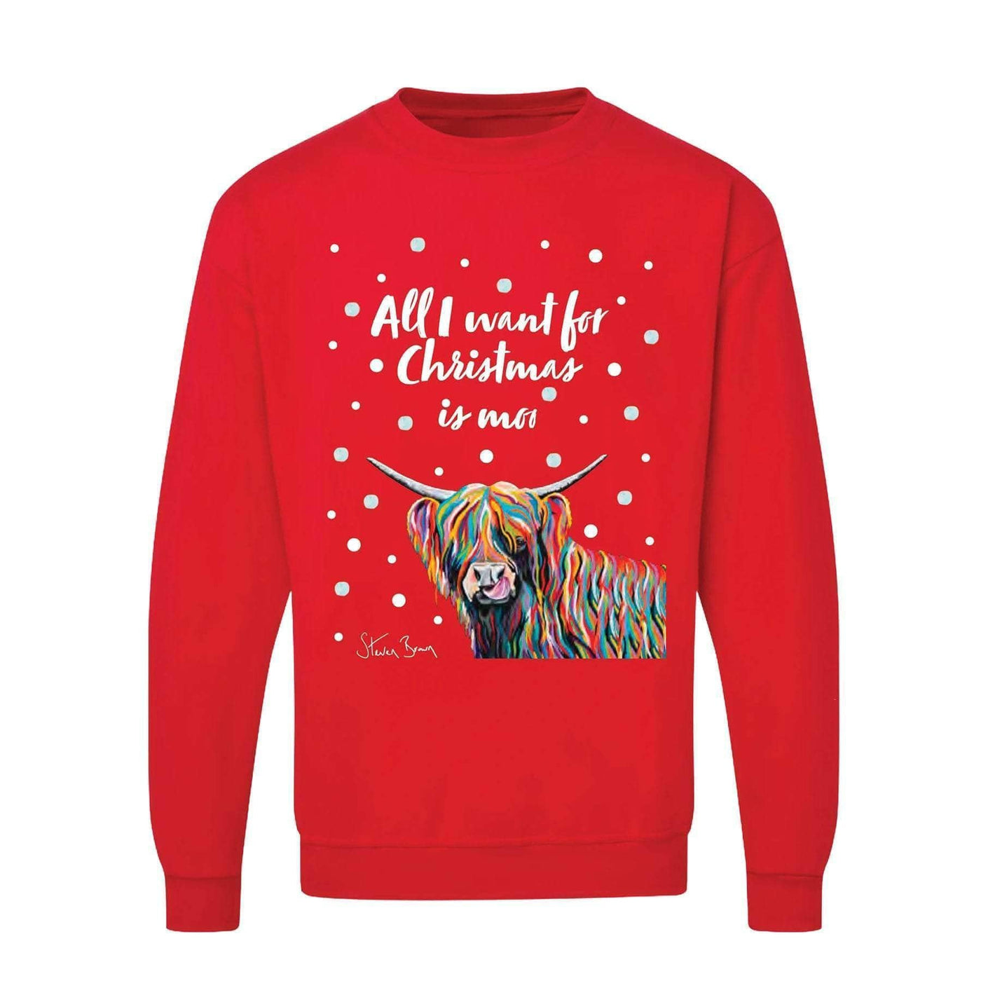 Heather McCoo - Highland Cow Christmas Jumper by Steven Brown Art
