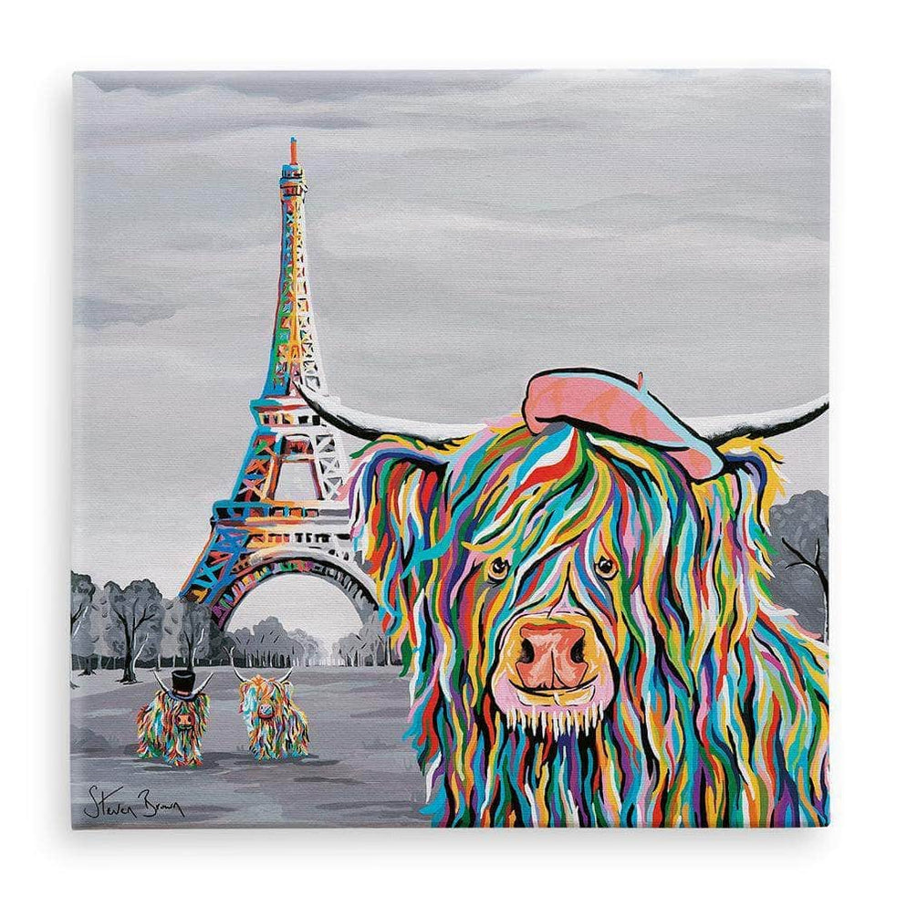 Frankie McCoo Highland Cow Painting Canvas | Steven Brown Art