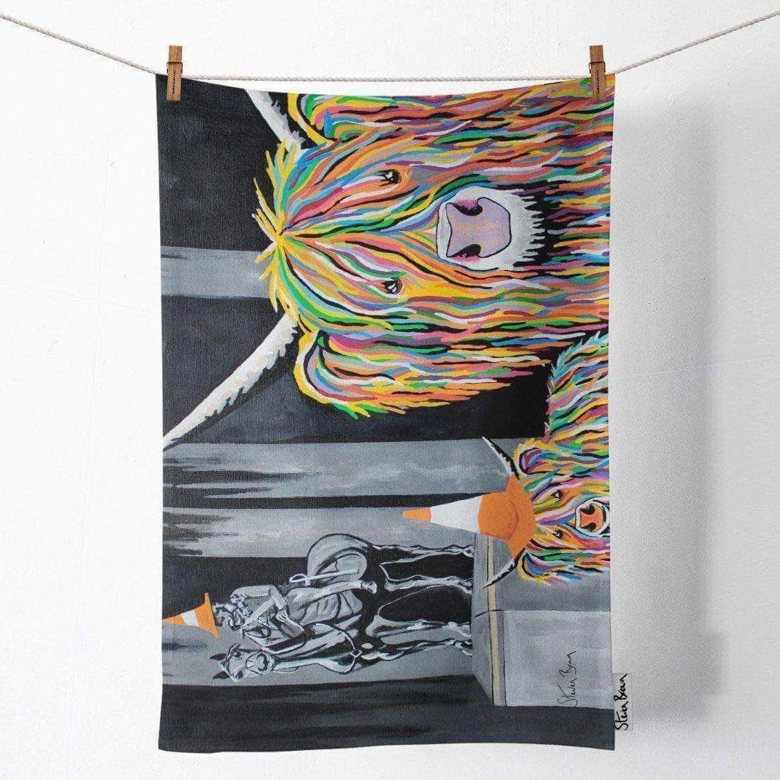 Geordie McCoo & The Wee Yin- Tea Towel | Steven Brown Art