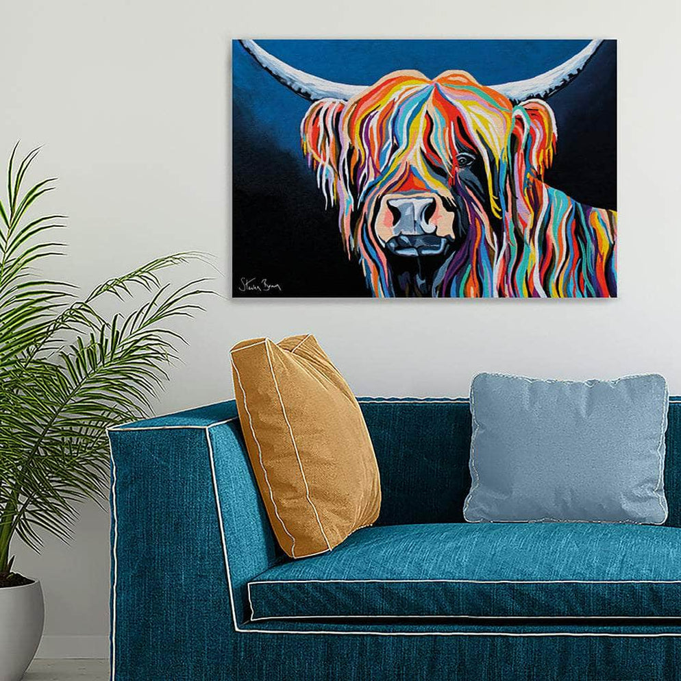 Harris McCoo Highland Cow Wall Canvas | Steven Brown Art