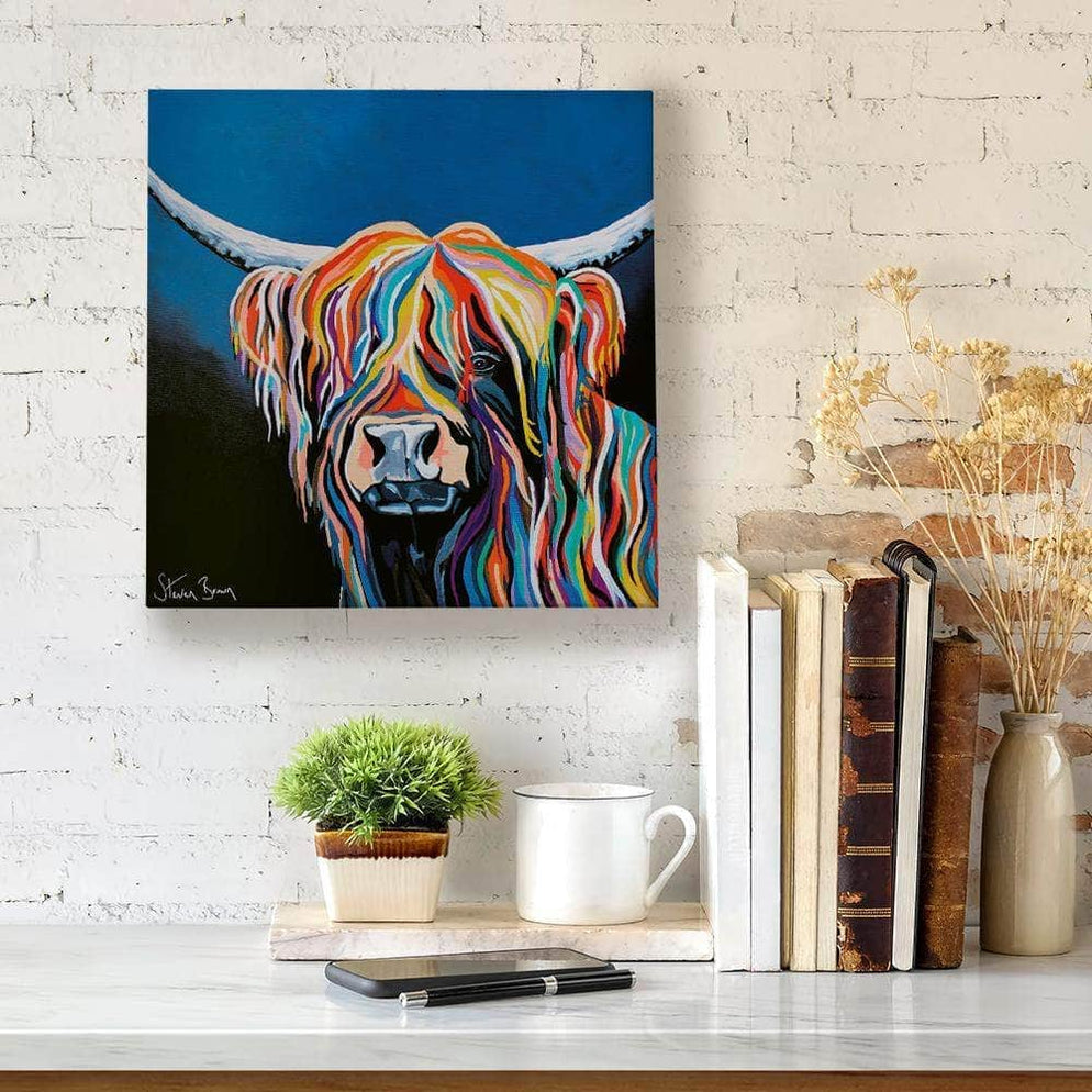 Harris McCoo Highland Cow Wall Canvas | Steven Brown Art