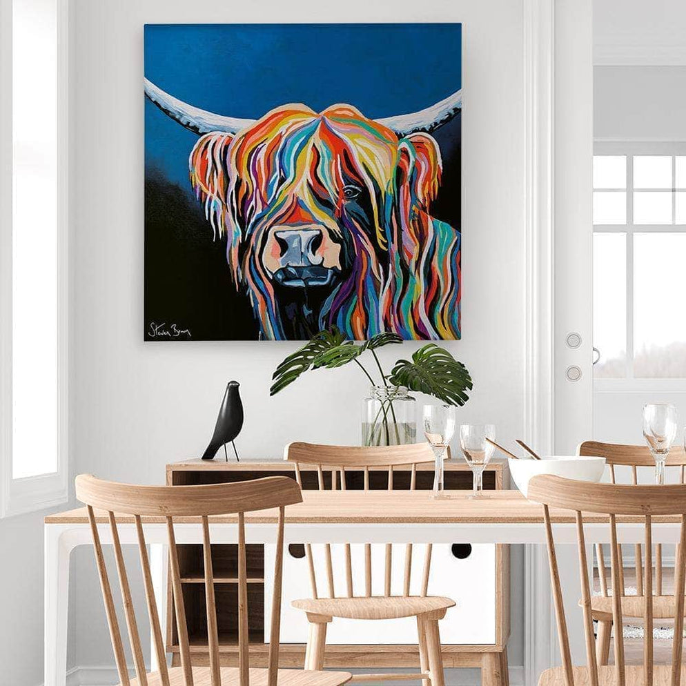 Harris McCoo Highland Cow Wall Canvas | Steven Brown Art