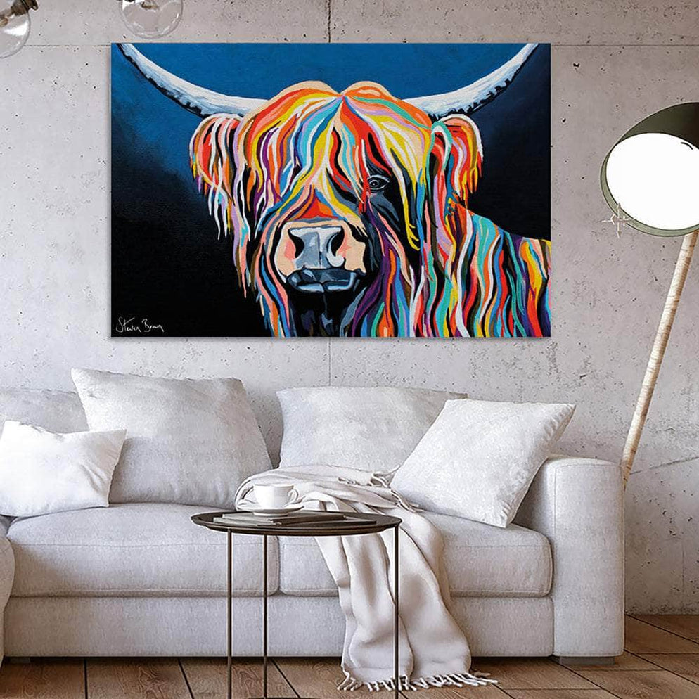 Harris McCoo Highland Cow Wall Canvas | Steven Brown Art