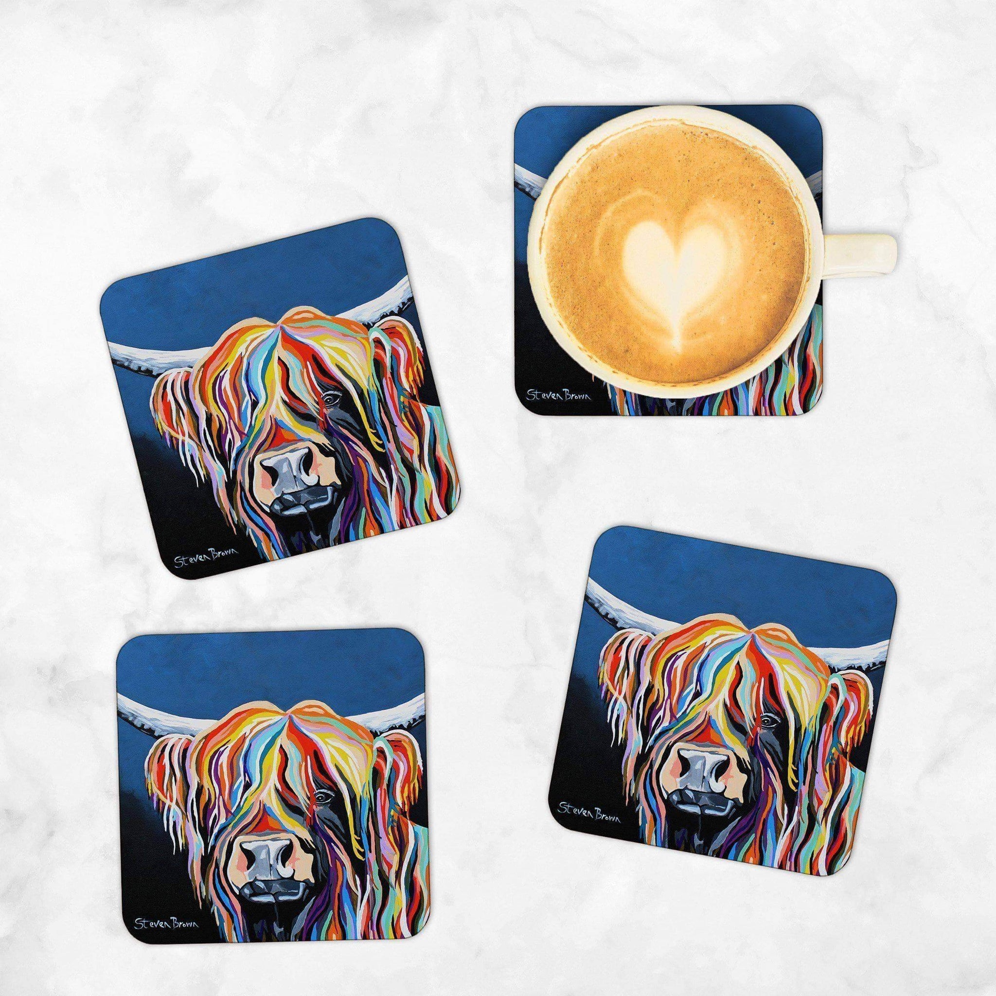 Colourful Coasters by iconic Scottish Artist | Steven Brown Art