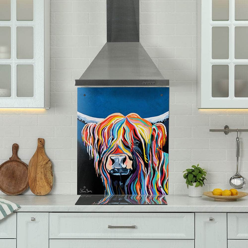 Harris McCoo Highland Cow Glass Splashback | Steven Brown Art
