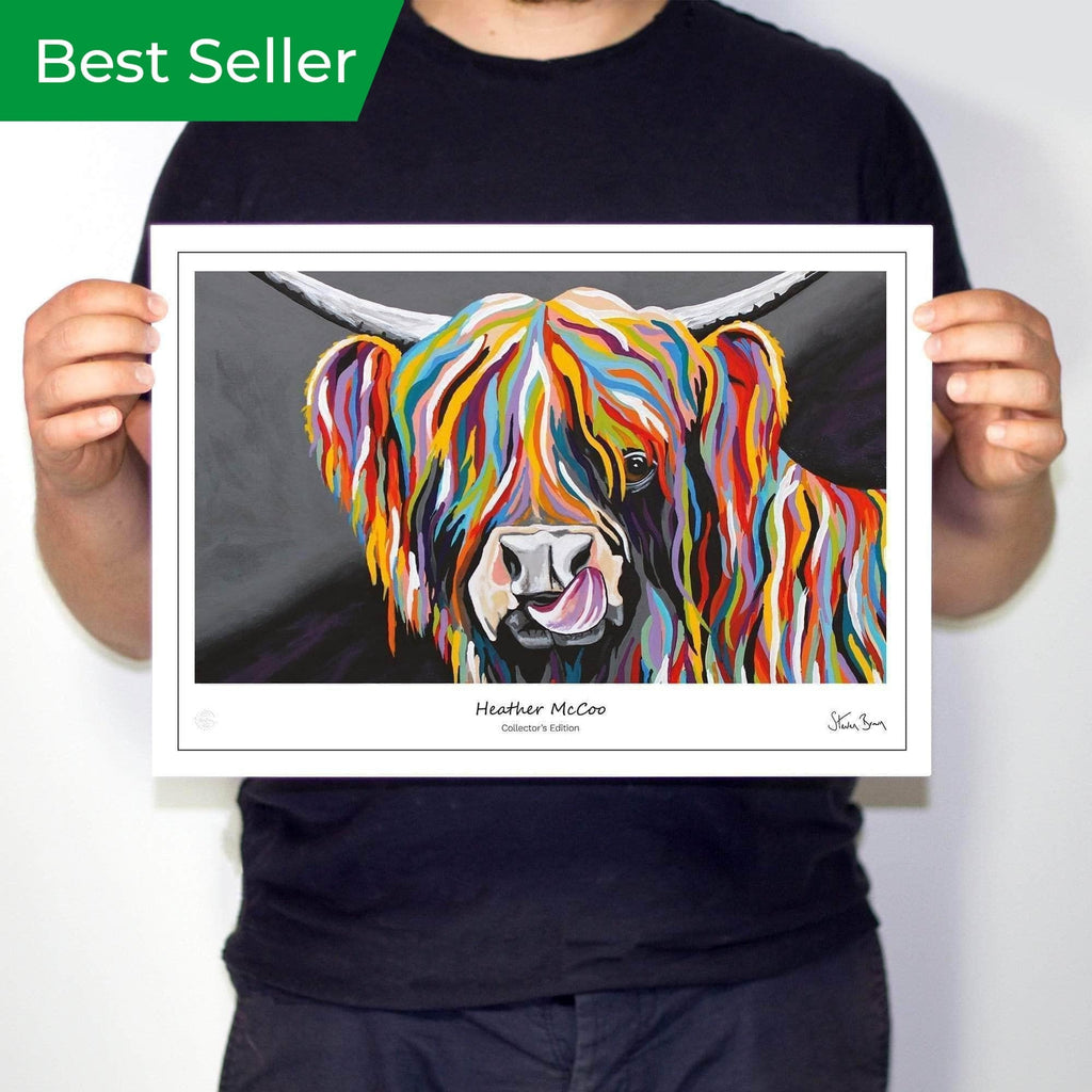 Heather McCoo Colourful Highland Cow Art | Steven Brown Art
