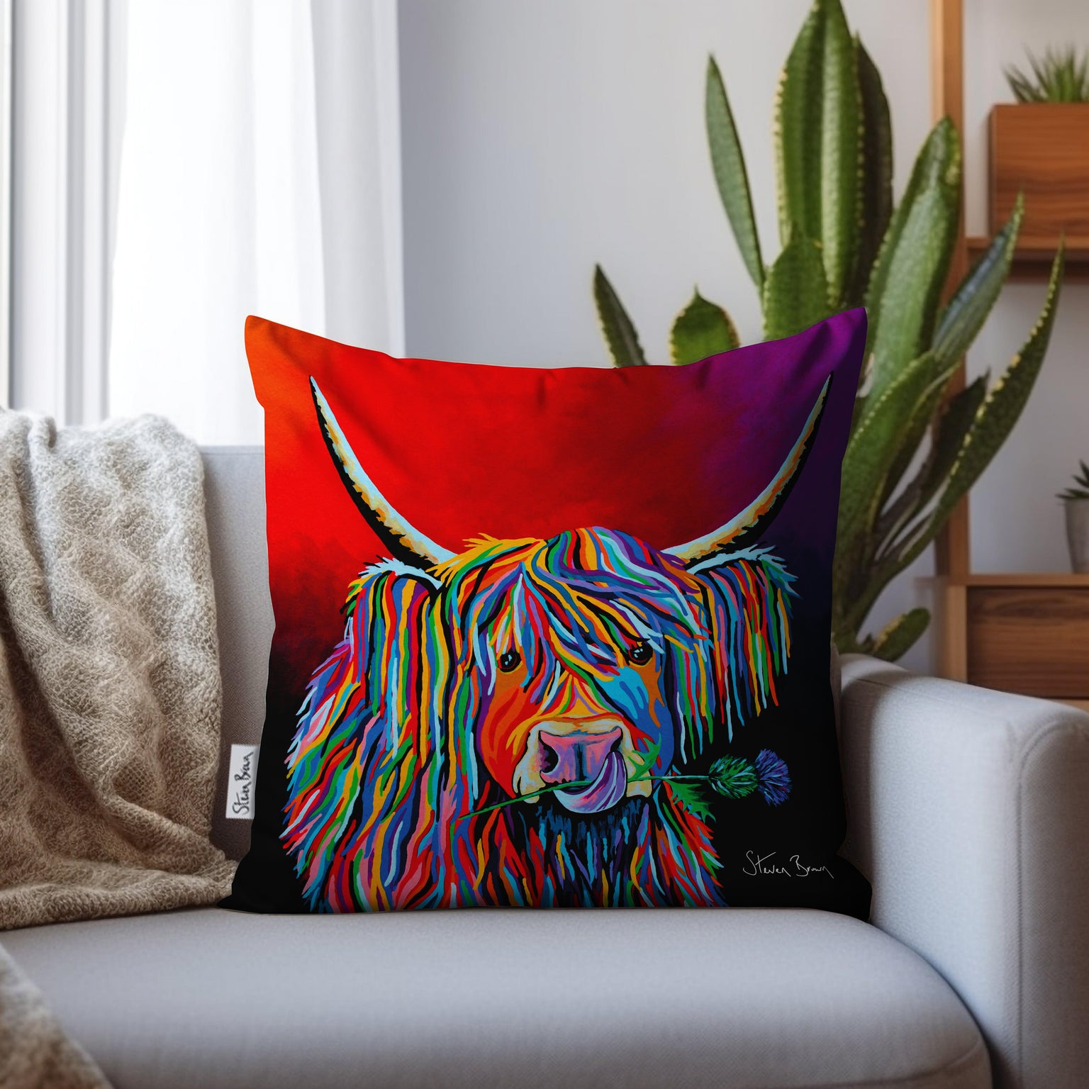 Lizzie McCoo Colourful Highland Cow Art | Steven Brown Art