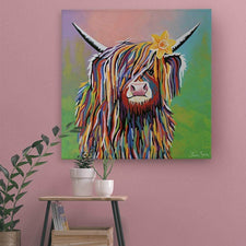 Marie McCoo Colourful Cow Canvas | Steven Brown Art