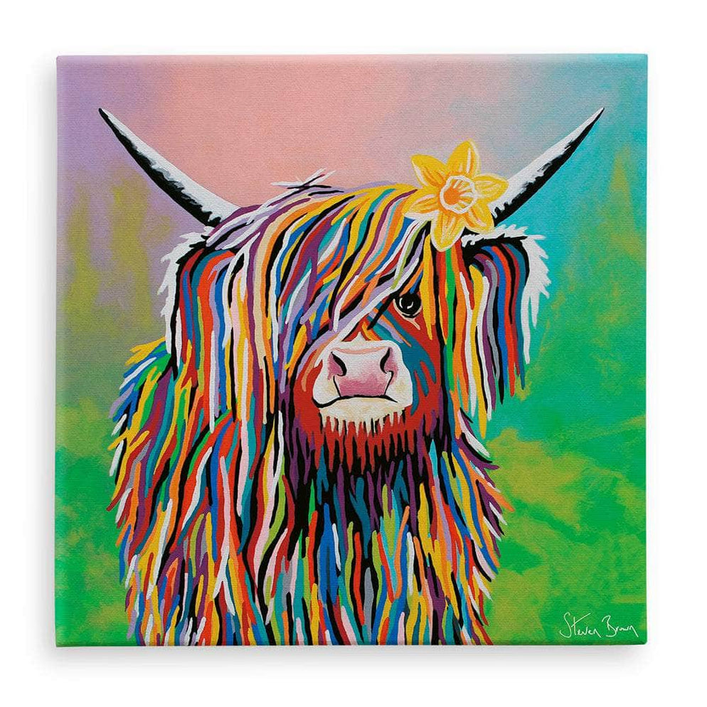 Marie McCoo Colourful Cow Canvas | Steven Brown Art
