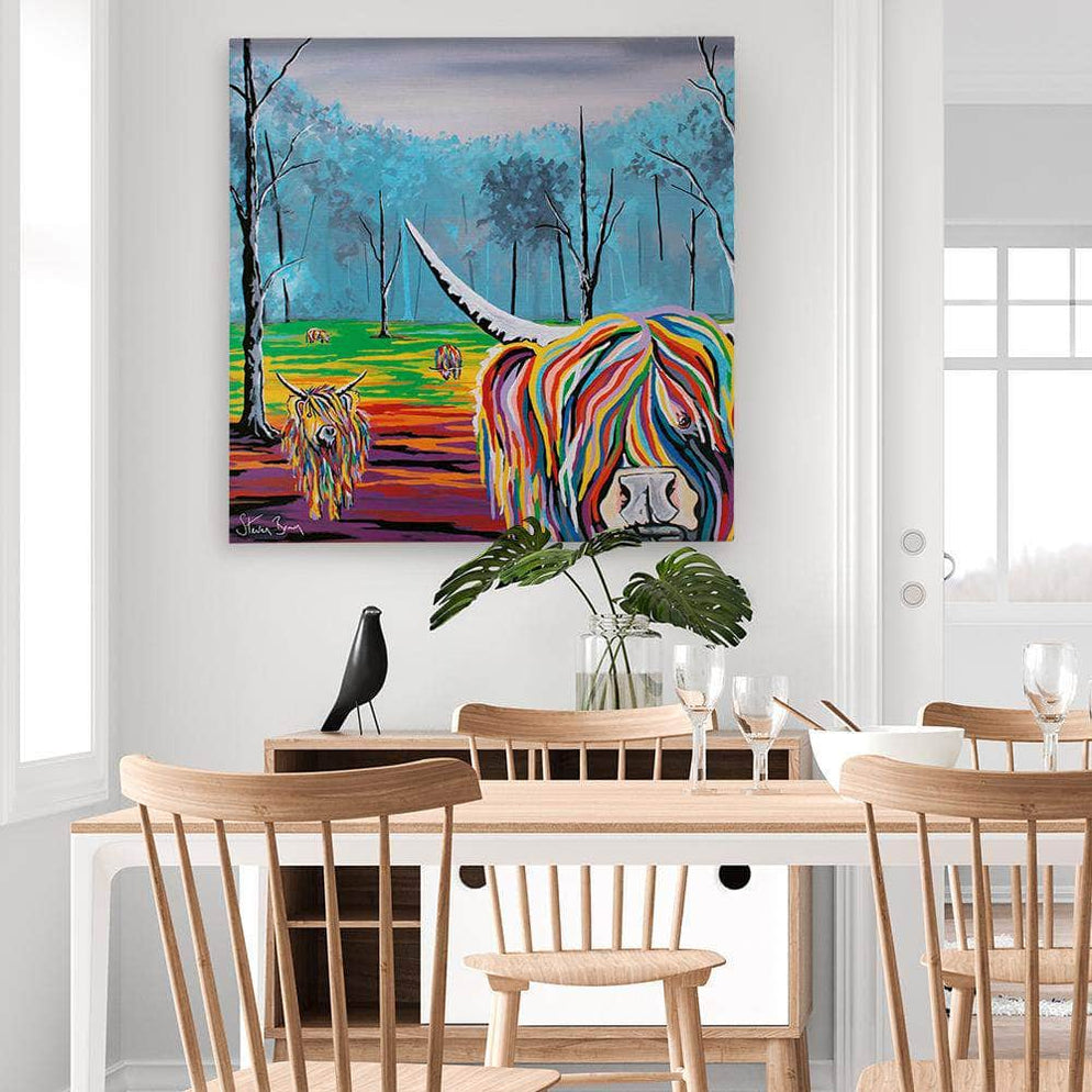 Mary McCoo & The Weans Cow Canvas | Steven Brown Art