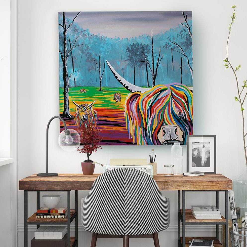 Mary McCoo & The Weans Cow Canvas | Steven Brown Art