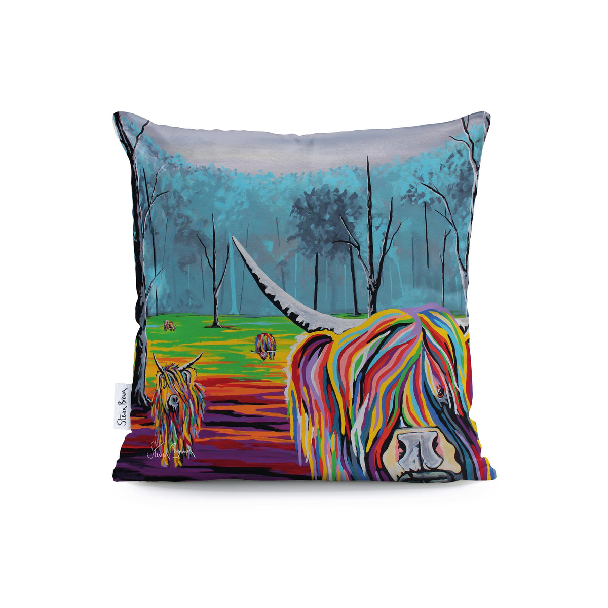 Mary McCoo & The Weans - Faux Suede Cushions | Steven Brown Art
