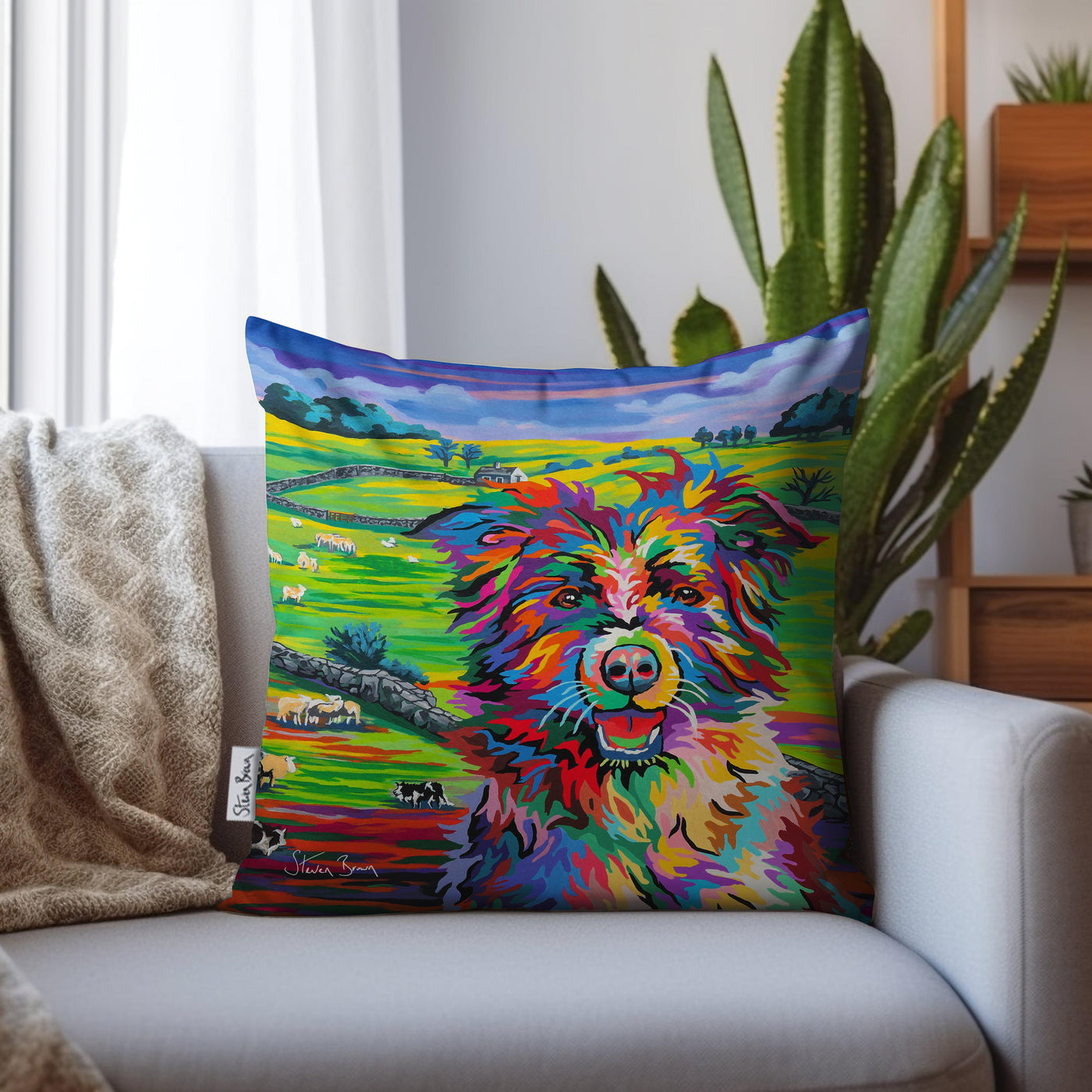 Molly McDug Sheep Dog Cushion | Steven Brown Art