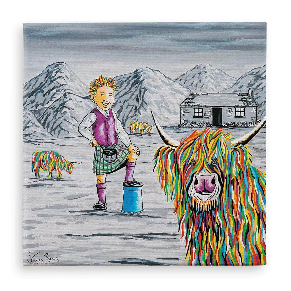 Steven Brown McCoo Canvases - Colourful Highland Cow Art — Steven Brown Art