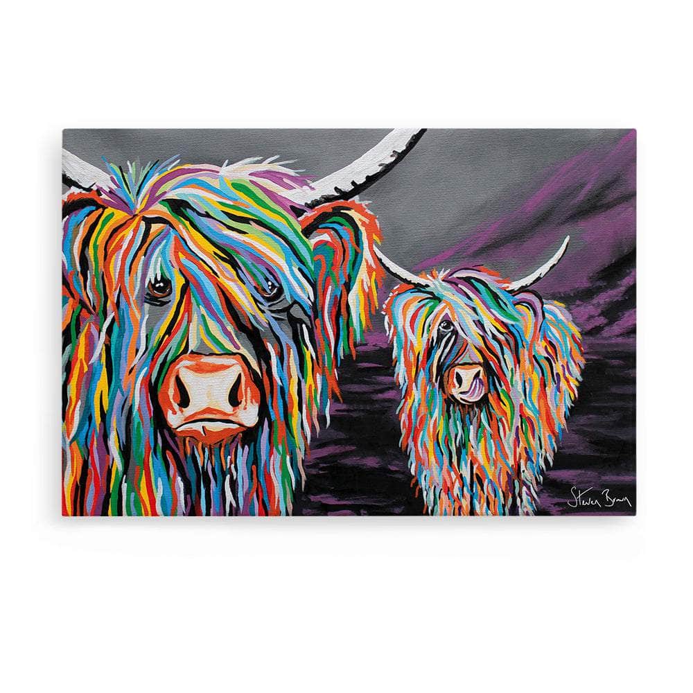 Rab & Isa McCoo Highland Cow Art Print | Steven Brown Art