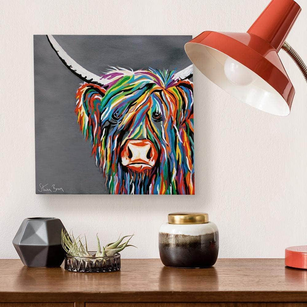 Steven Brown McCoo Canvases - Colourful Highland Cow Art — Steven Brown Art