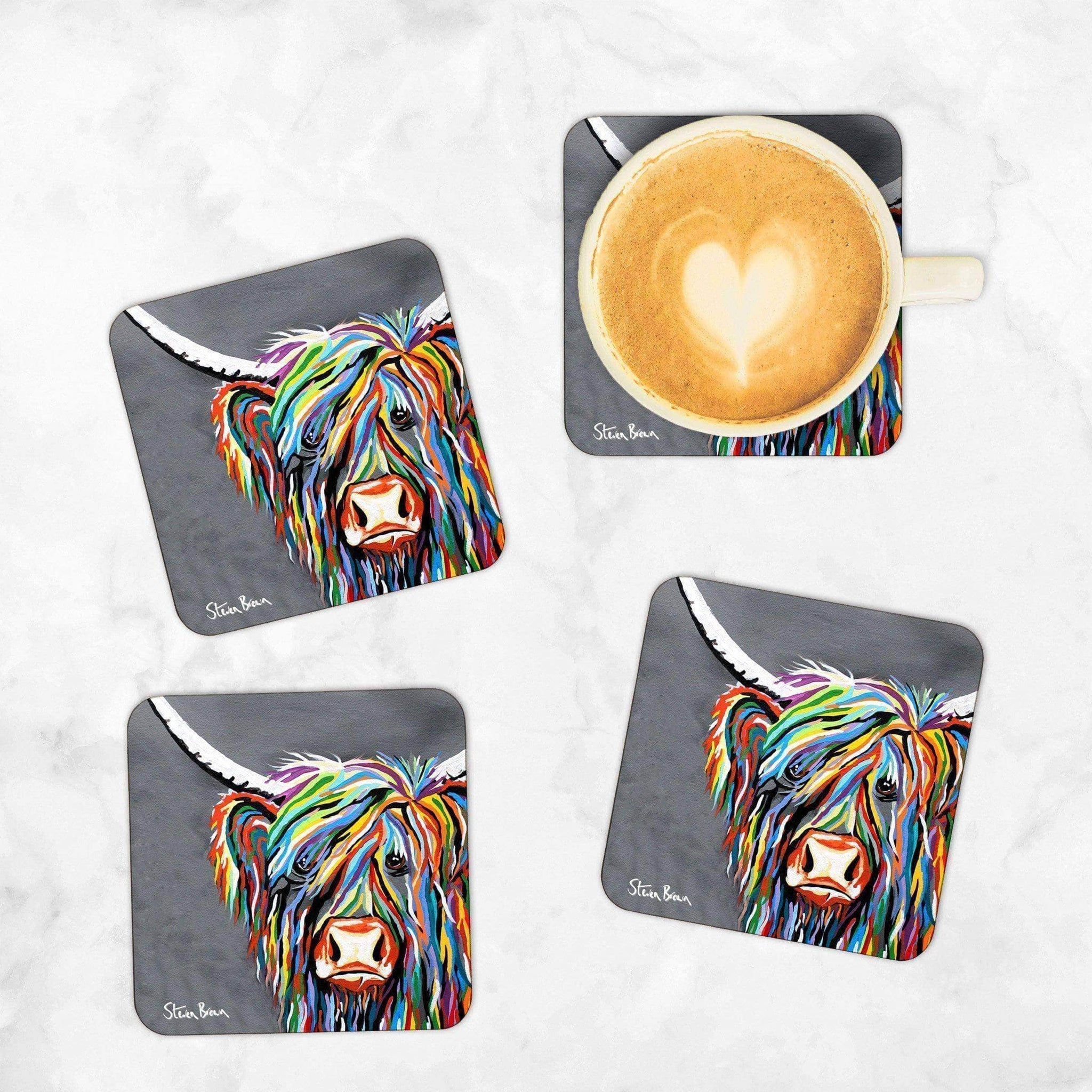 Colourful Coasters by iconic Scottish Artist | Steven Brown Art