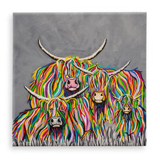 Ross & Claire McCoo | Cow Family Canvas Print | Steven Brown Art