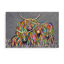Ross & Claire McCoo | Cow Family Canvas Print | Steven Brown Art
