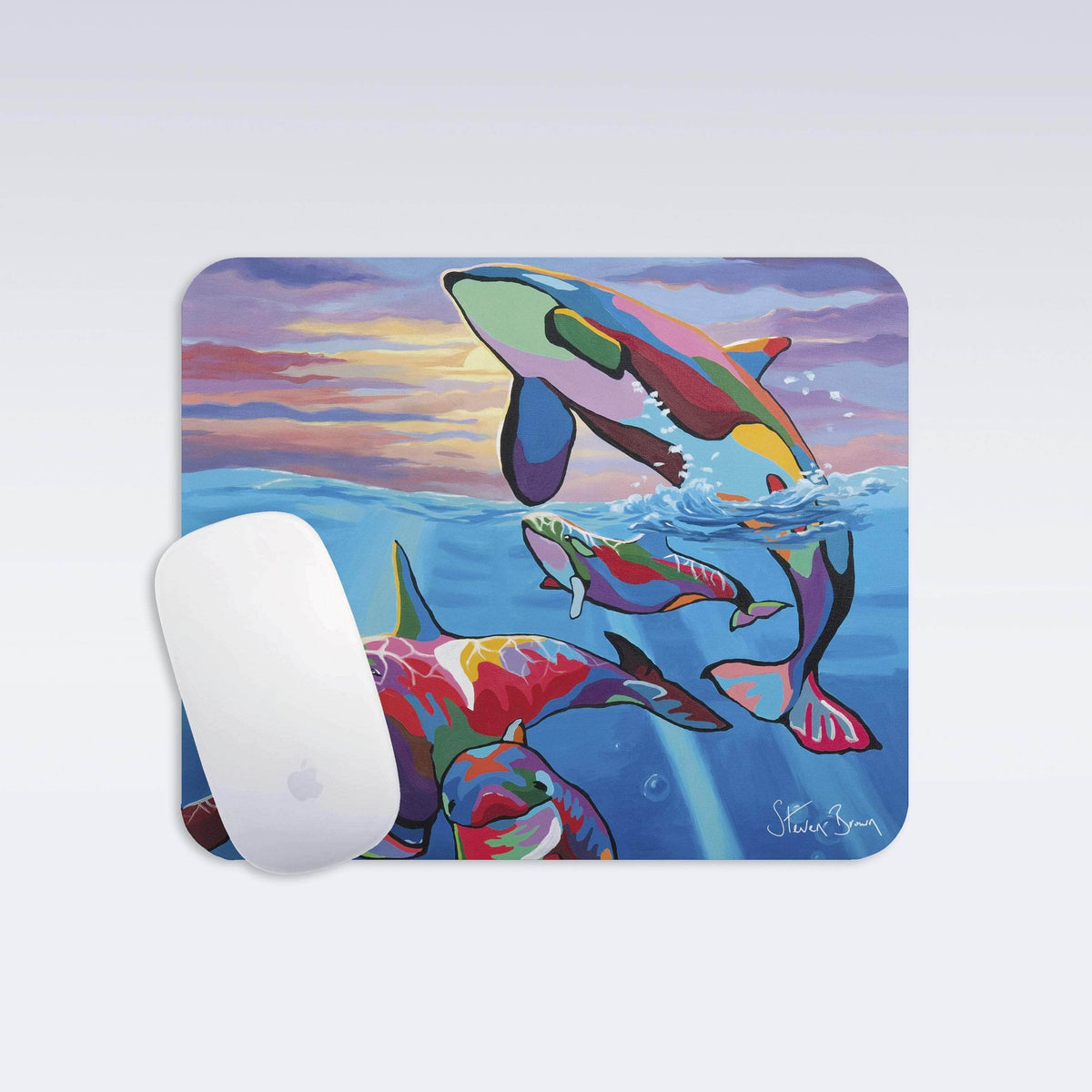 Save the Ocean Families Whale Mouse Mat | Steven Brown Art
