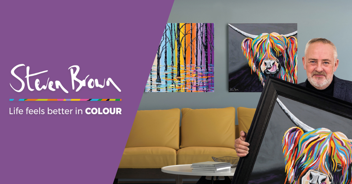 Steven Brown Art - Colourful Highland Cow Art & Homeware