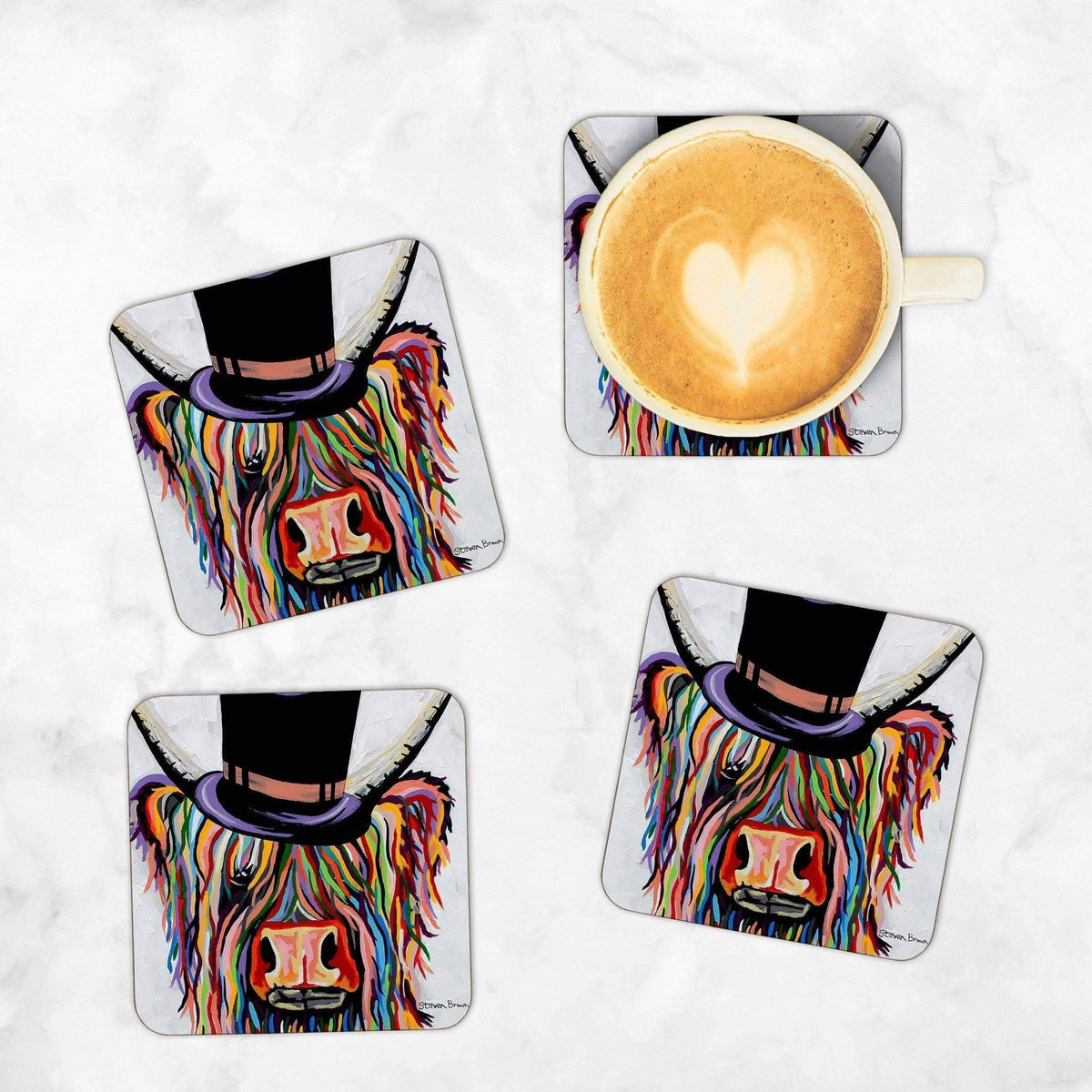 Toby Mori McCoo - Set of 4 Coasters | Steven Brown Art