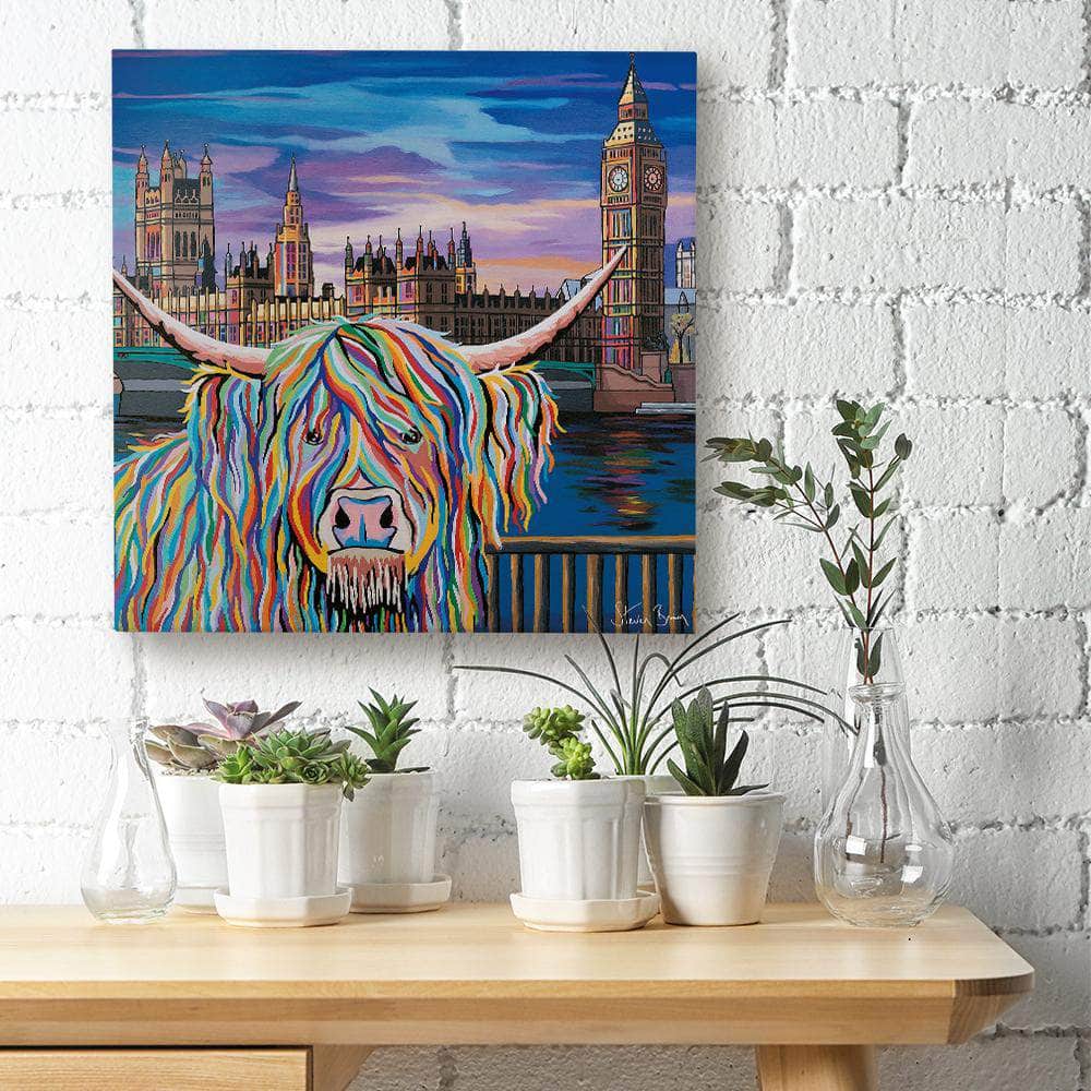 Wee Ben McCoo Highland Cow Art Canvas | Steven Brown Art