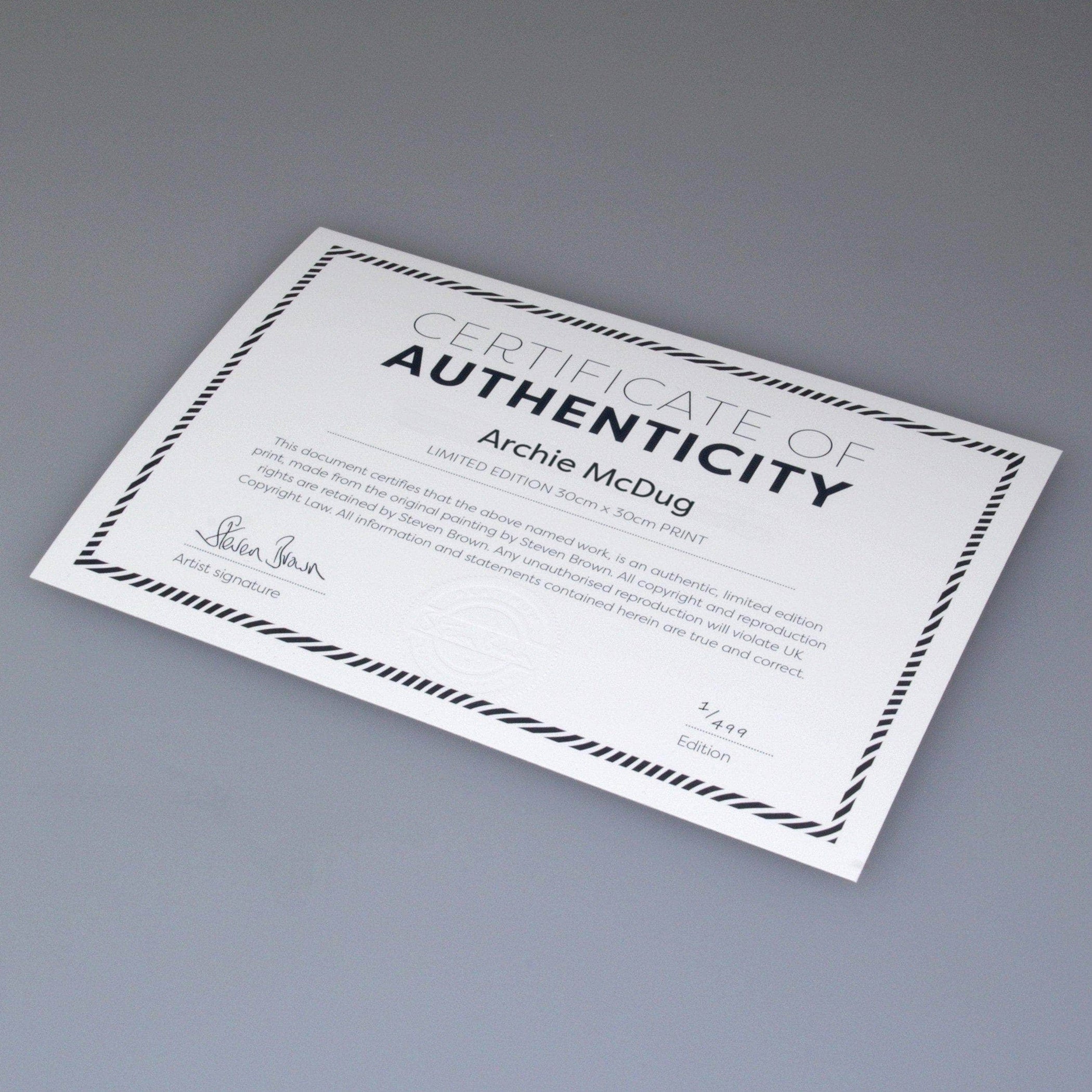 Archie McDug - Mini Limited Edition Print | Steven Brown Art