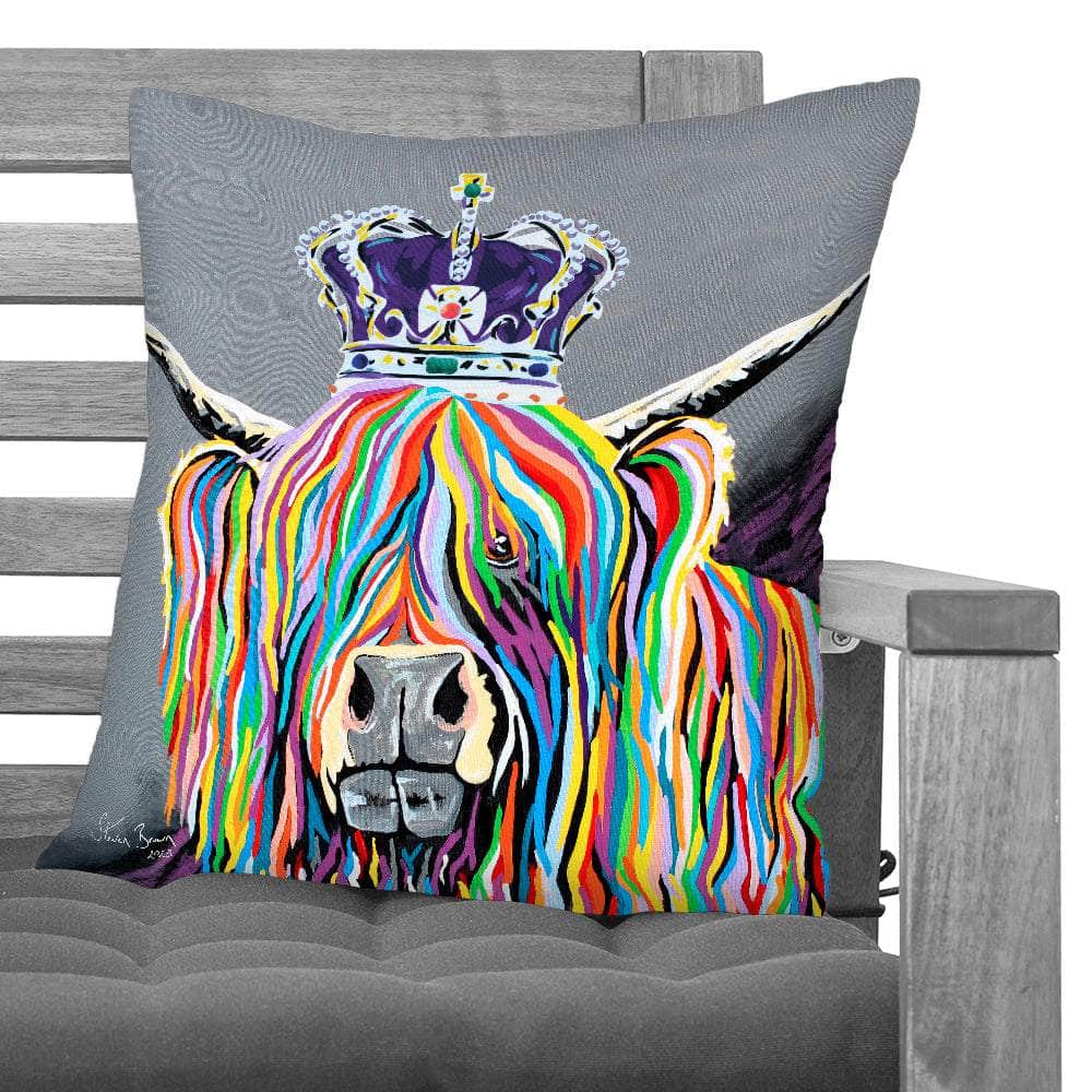 Coronation Charlie McCoo - Highland Cow Cushions | Steven Brown Art